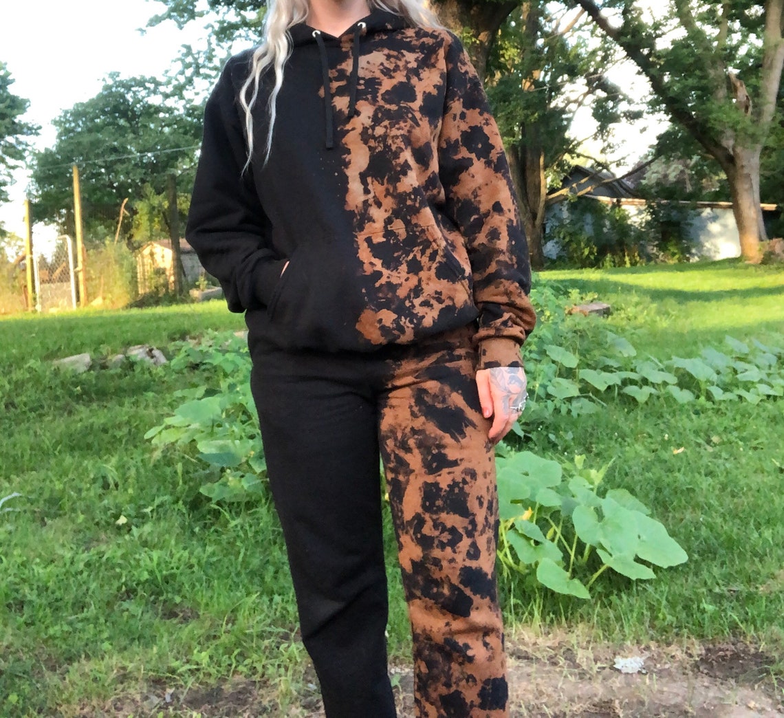 Split Dye Reversed Tie Dye Half Black Half Bleached Acid - Etsy