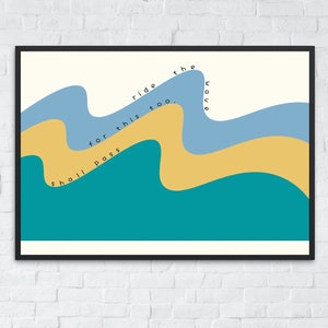 Ride the Wave | Psychology Art | Therapy Office Decor | Counselor ...