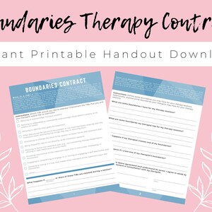DBT Boundaries Contract | Therapy Handout | Dialectical Behavior ...