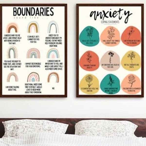 Boundaries Print Psychology Art Therapy Office Decor Counselor Office ...