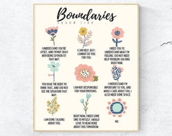 Boundaries Print Psychology Art Therapy Office Decor Counselor Office ...
