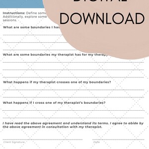 DBT Boundaries Contract | Therapy Handout | Dialectical Behavior ...