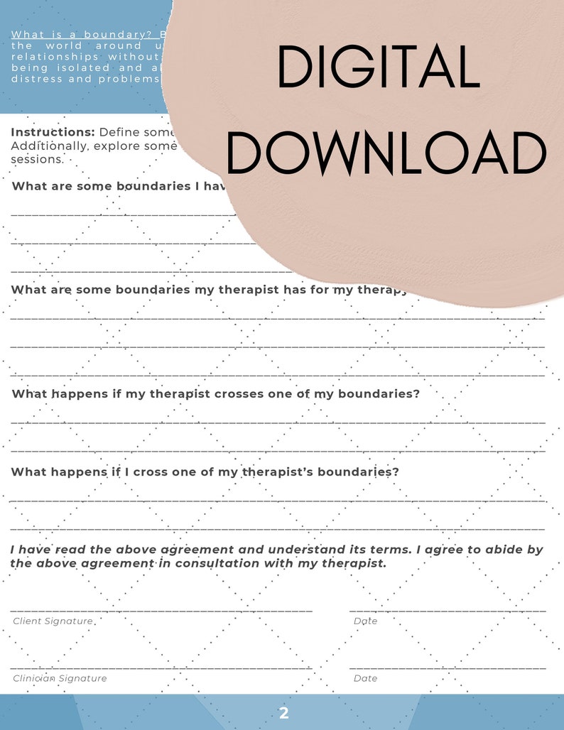DBT Boundaries Contract | Therapy Handout | Dialectical Behavior ...