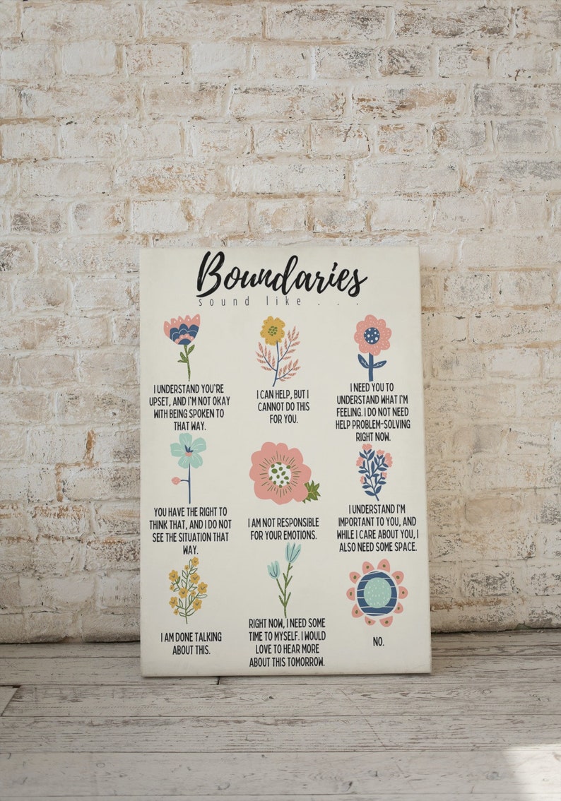 Boundaries Print | Psychology Art | Therapy Office Decor | Counselor ...
