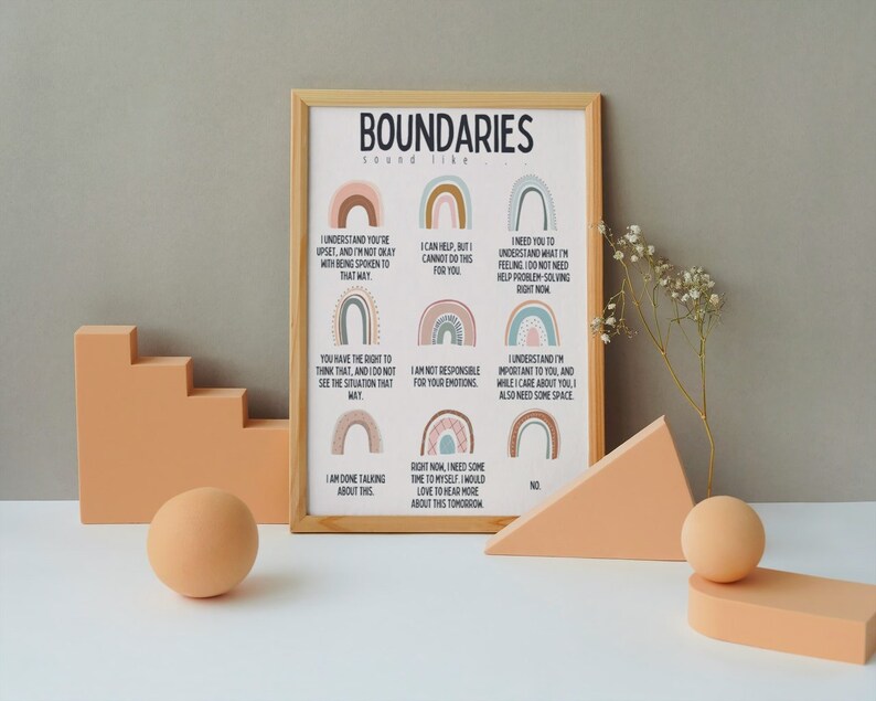 Boundaries Print Psychology Art Therapy Office Decor - Etsy