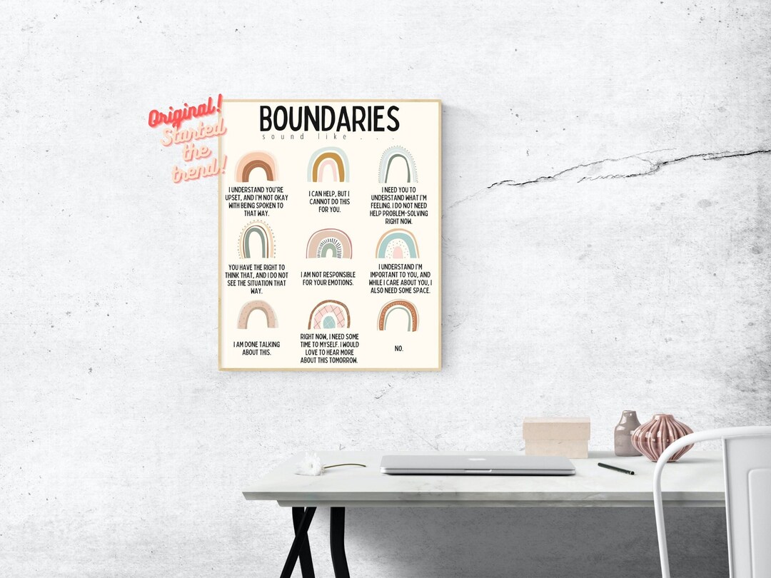 Boundaries Print | Psychology Art | Therapy Office Decor | Counselor ...