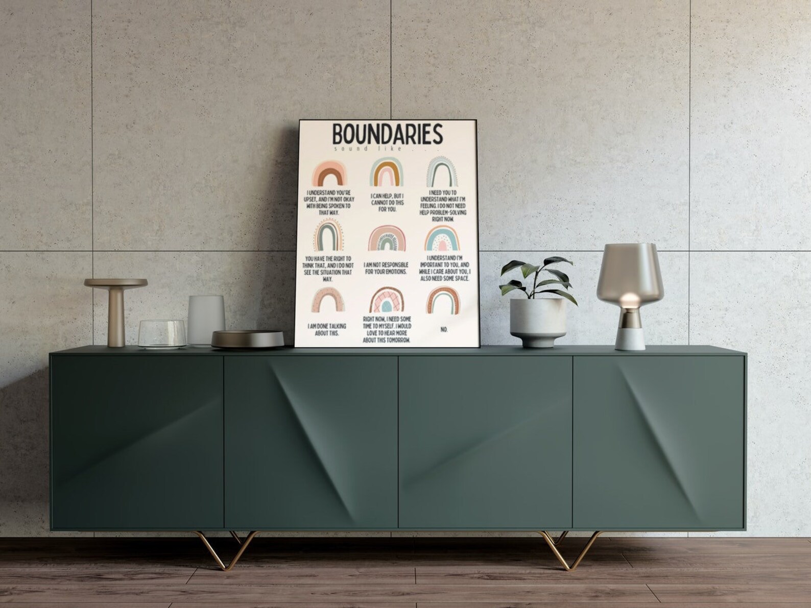Boundaries Print | Psychology Art | Therapy Office Decor | Counselor ...