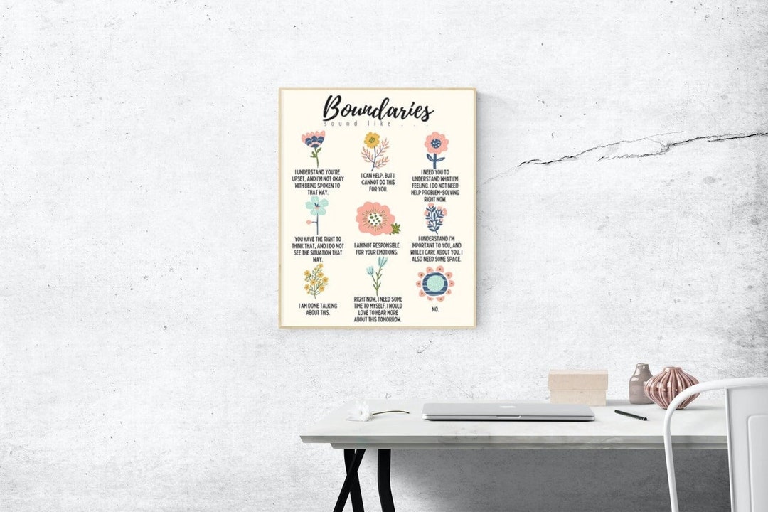 Boundaries Print | Psychology Art | Therapy Office Decor | Counselor ...