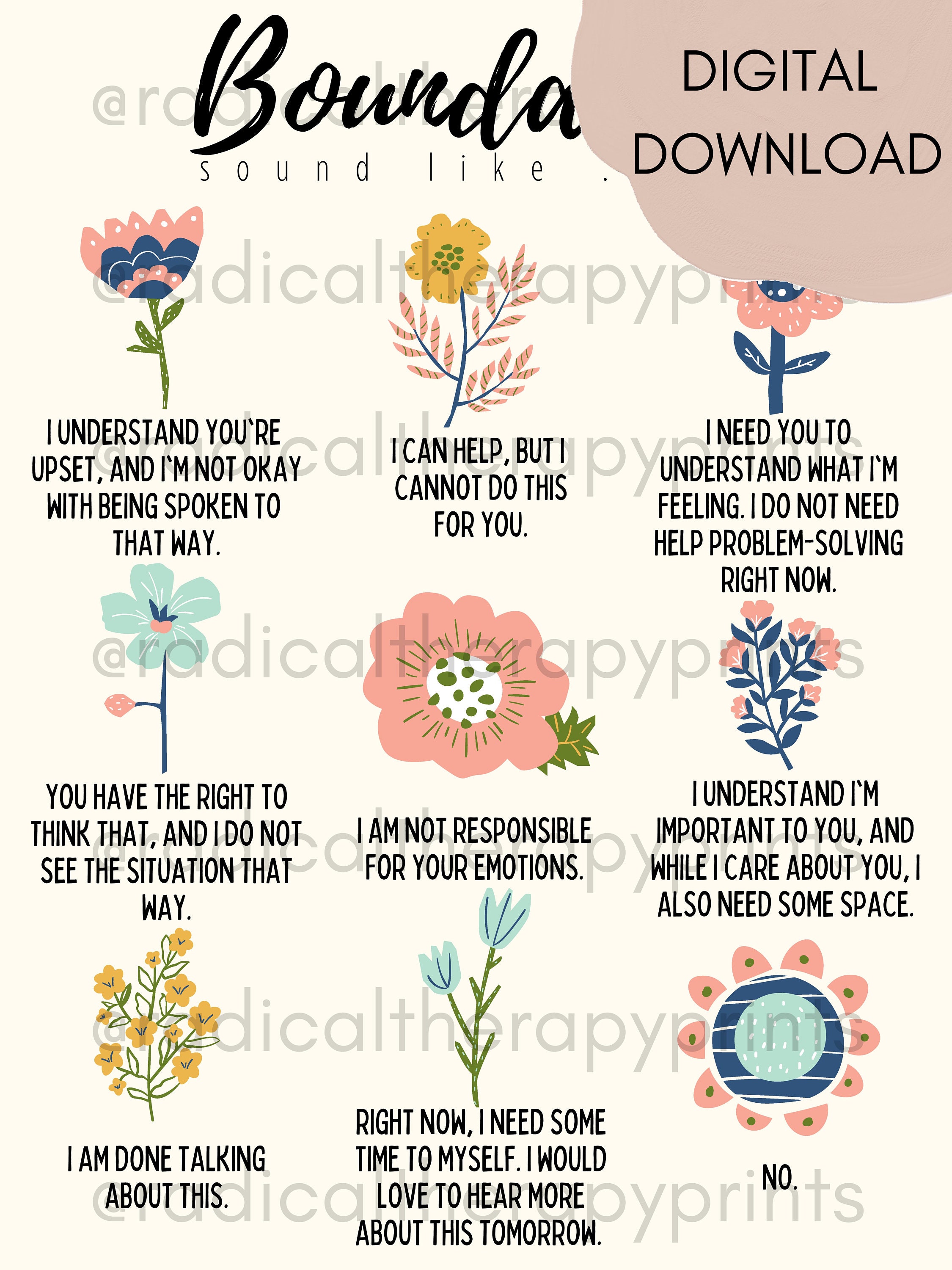 Boundaries Print Psychology Art Therapy Office Decor - Etsy