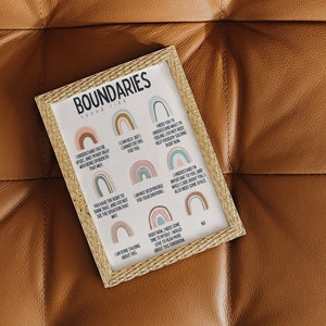 Boundaries Print | Psychology Art | Therapy Office Decor | Counselor ...