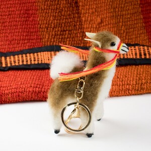 fluffy llama keyring