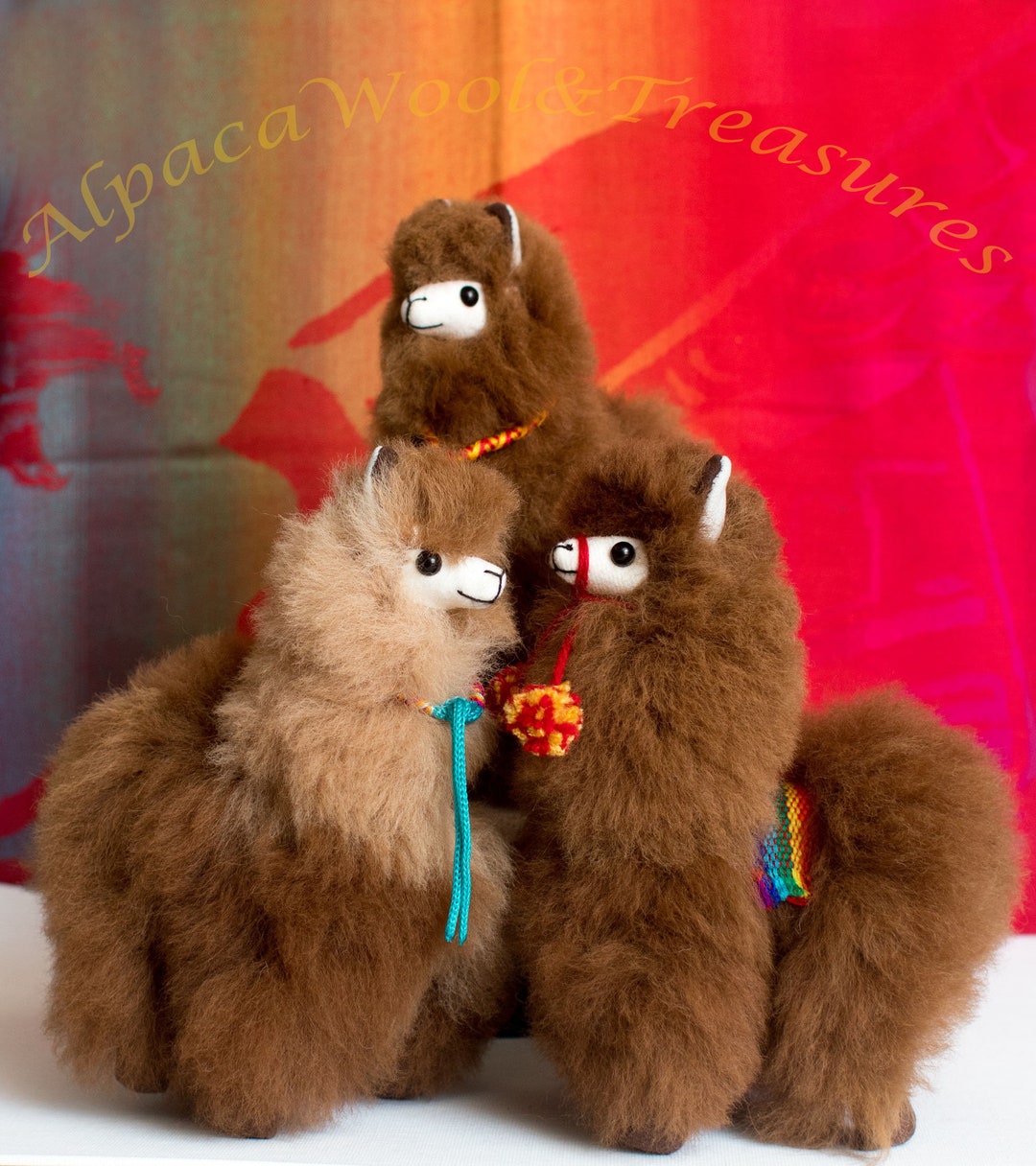 Fluffy Alpaca Figure 8.5in Llama Wool Stuffed Animal - Etsy