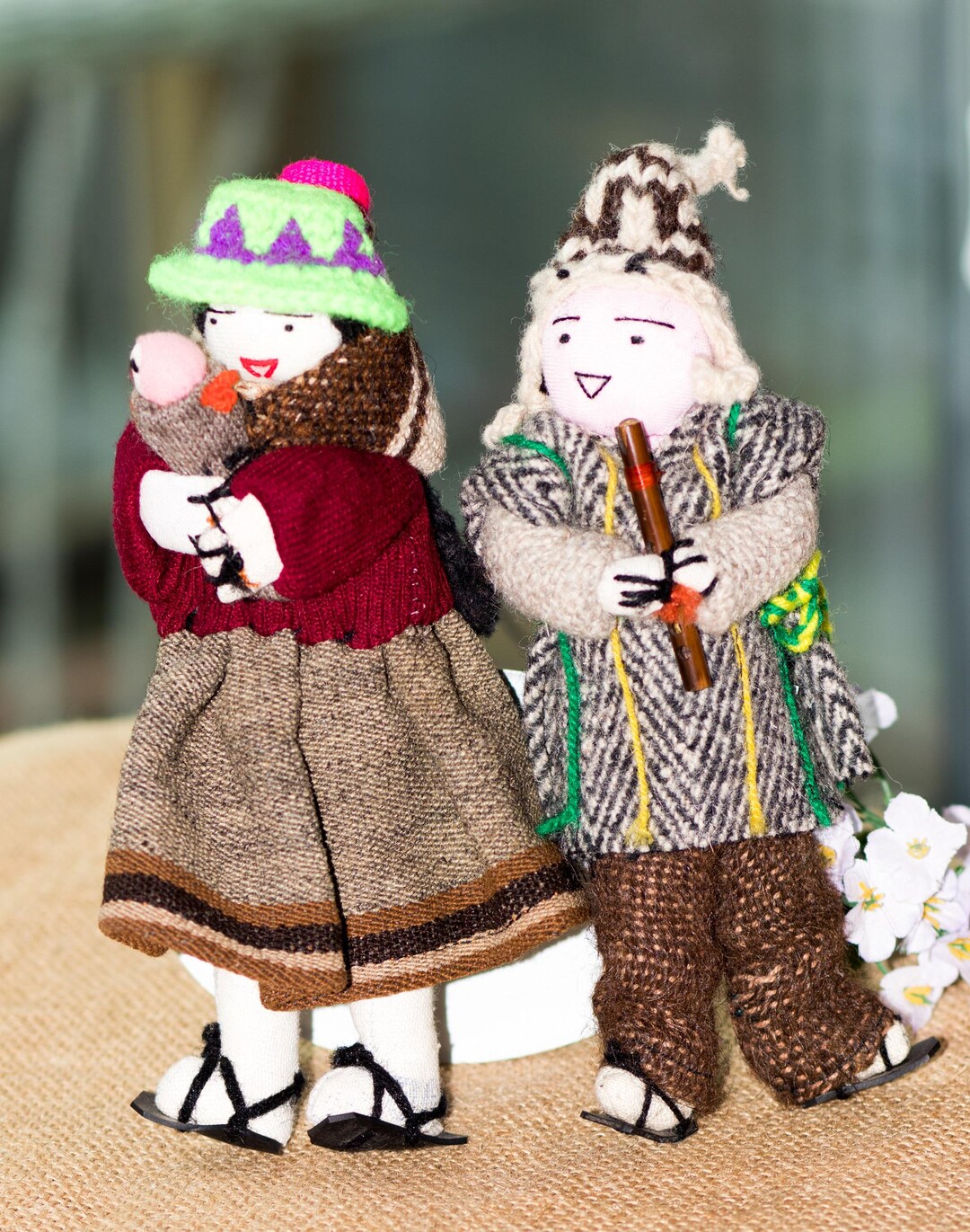Handmade Peruvian Andean Couple Dolls: Alpaca Wool Dress, Ethnic Rag ...