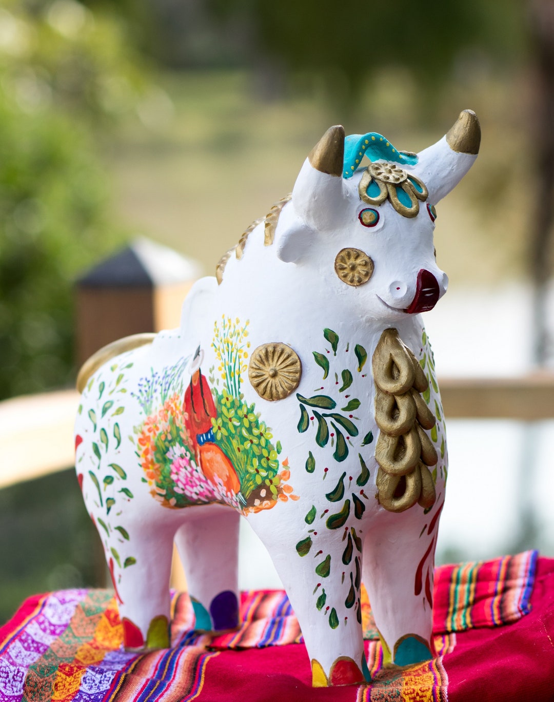 Pucara Bull Lucky Ceramic Figure Roofing Roof Peru Cusco Figure Gift ...