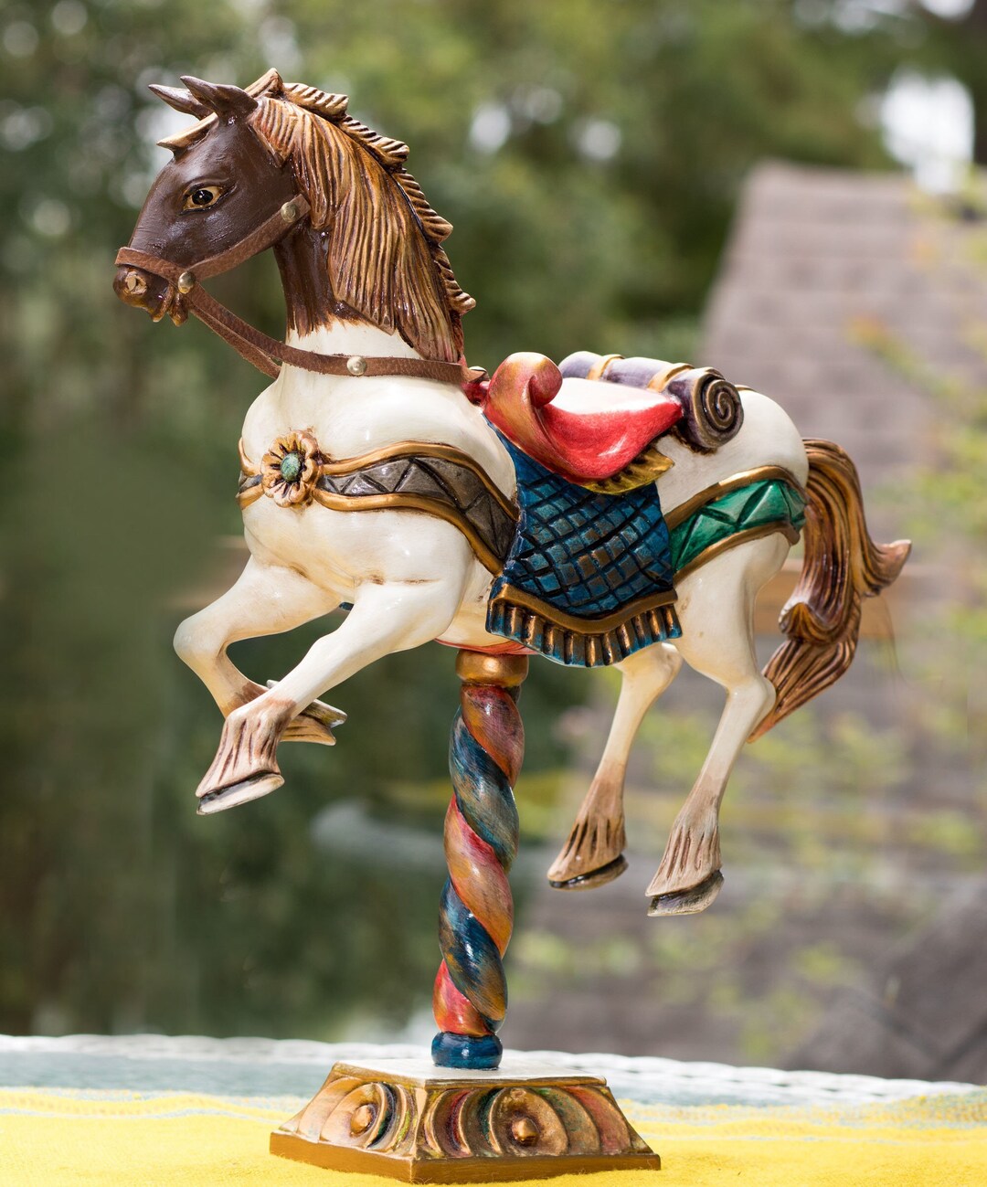 Wooden Carousel Horse Hand Carved and Painted Horse Figure 17in Tall - Etsy