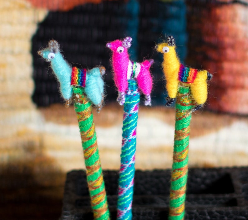 Set of 15 Llama Pen From Alpaca Wool Assorted Colors - Etsy
