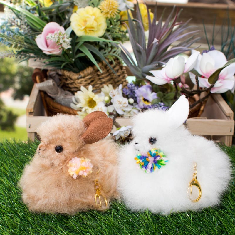 Fluffy Bunny Keychain - Etsy