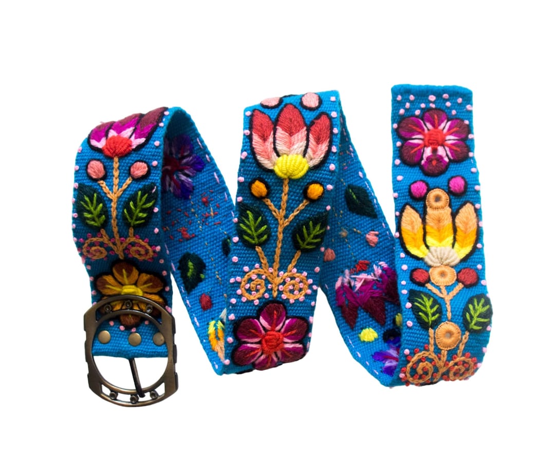Embroidered Belt Hand Stitched in Bloom Floral From Alpaca Wool ...