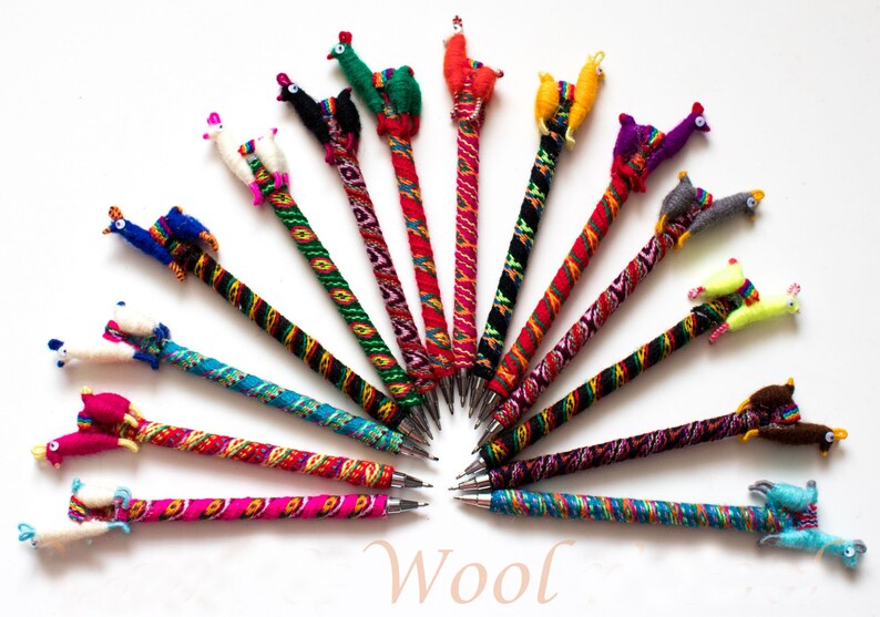 Set of 15 Llama Pen From Alpaca Wool Assorted Colors - Etsy