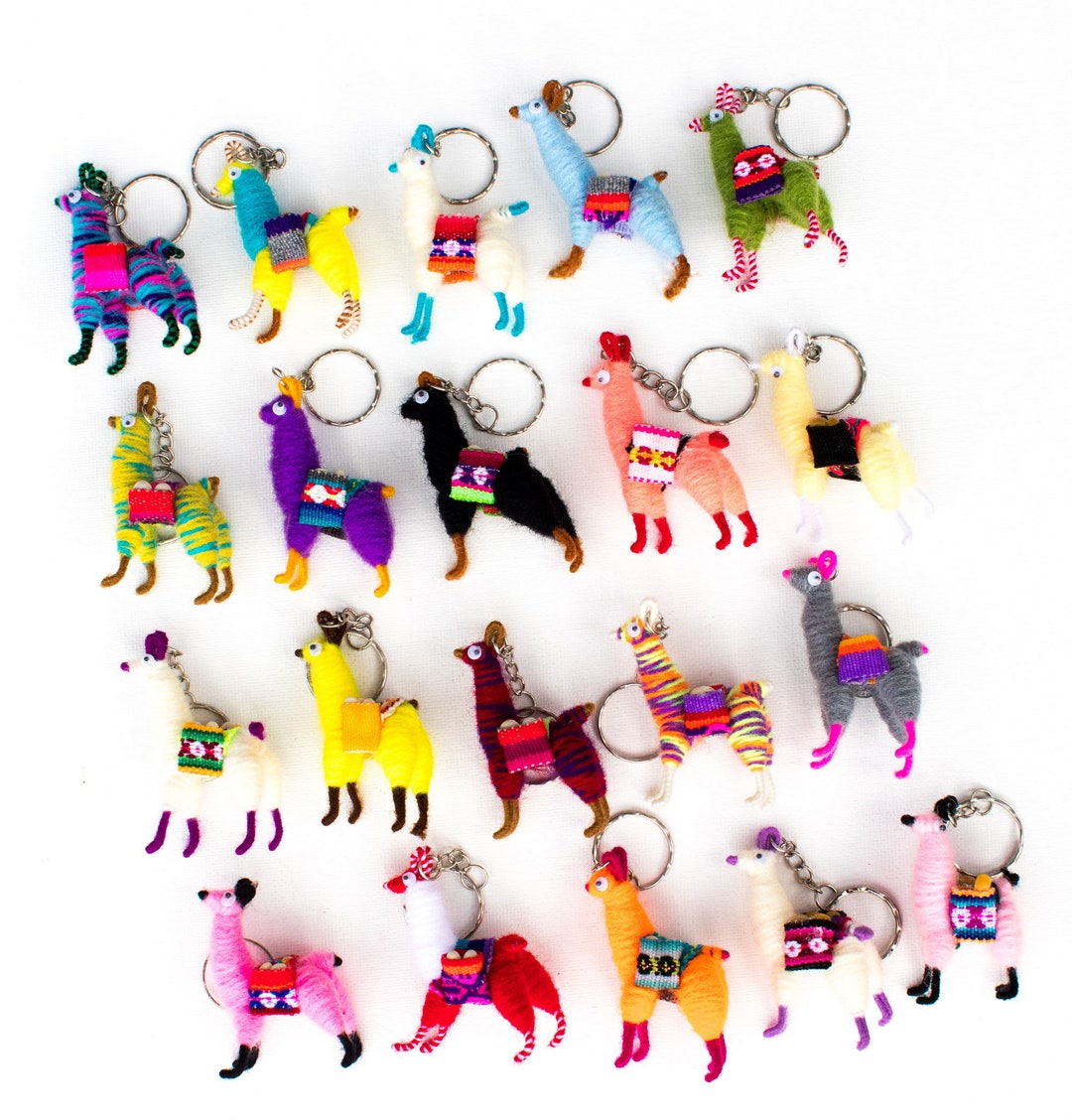 Lot of 25 Miniature Alpaca Wool Llama Keychains: Assorted Colors - Etsy