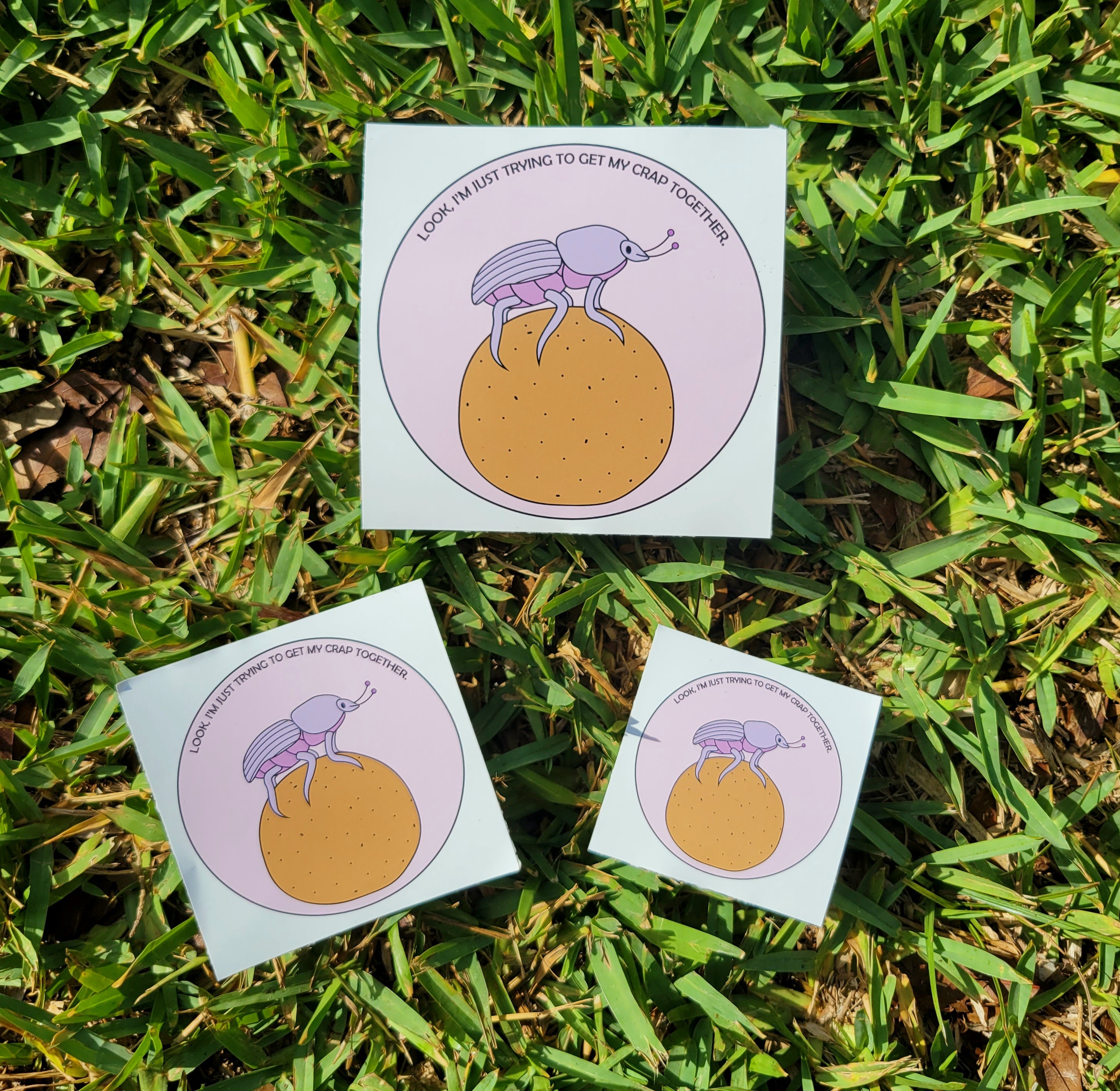 Look I'm Just Trying to Get My Crap Together Sticker, Dung Beetle ...