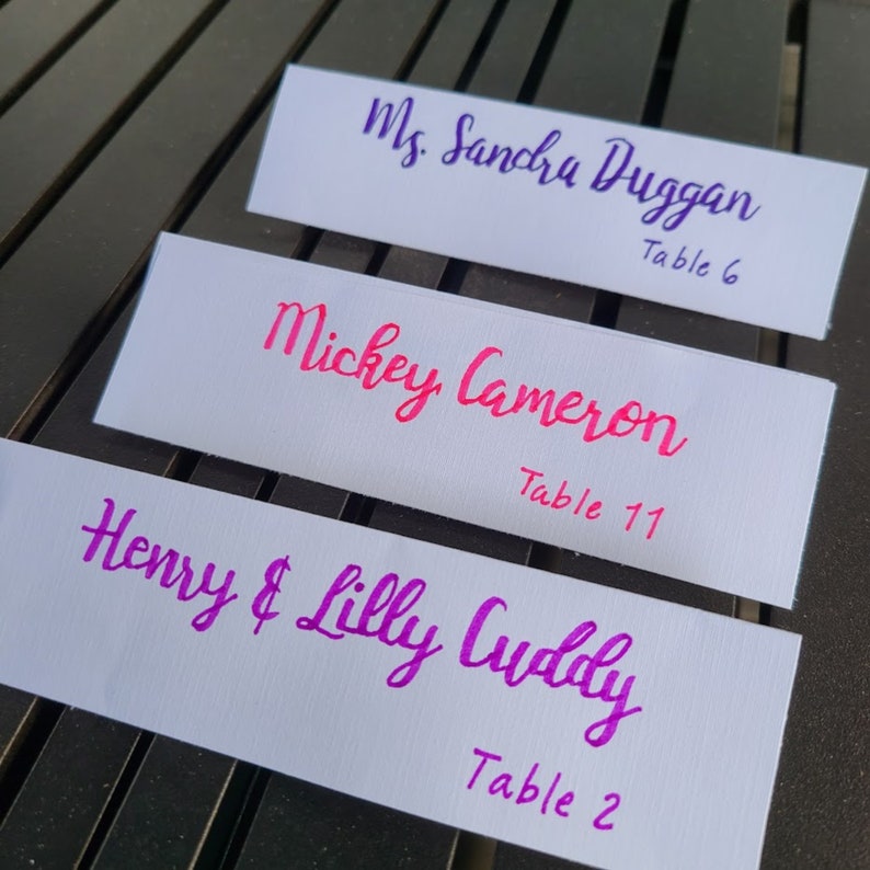 Tented Escort Cards, Hand Lettered Place Setting, Place Cards With ...