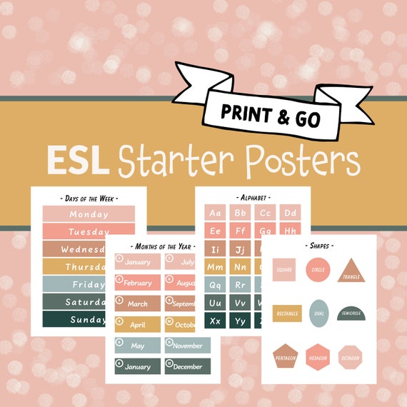 ESL Starter Poster Set - Etsy