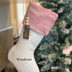 Pink Christmas Stocking, Personalized Christmas Stocking, Pink Faux Fur ...