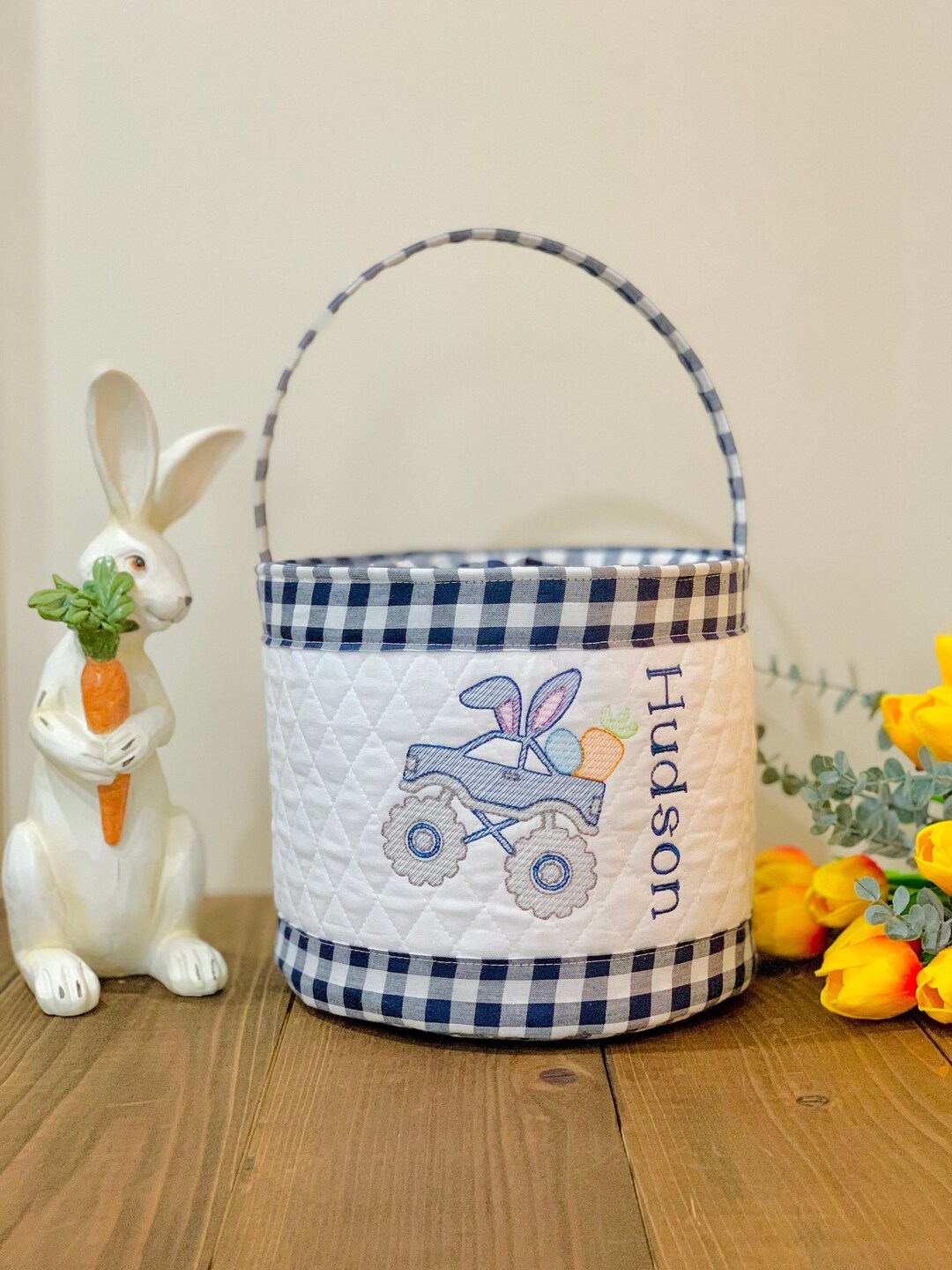 Personalized Easter Basket, Blue Monster Truck Easter Basket, Easter ...
