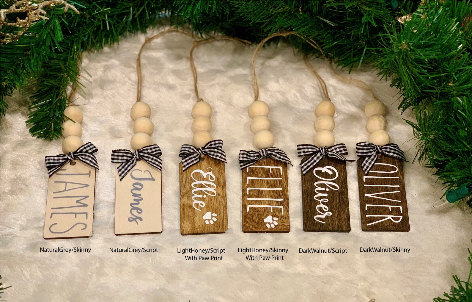 Wooden Name Tag Personalized Stocking Tags Farmhouse | Etsy