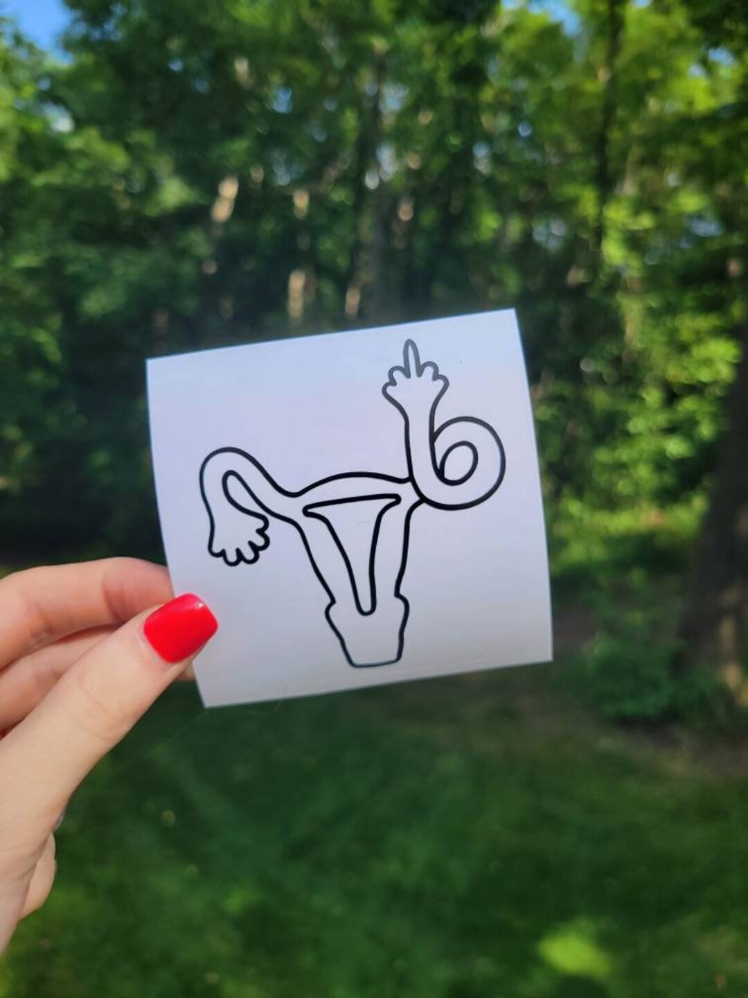 Uterus Middle Finger Decal Pro Choice Bumper Sticker - Etsy