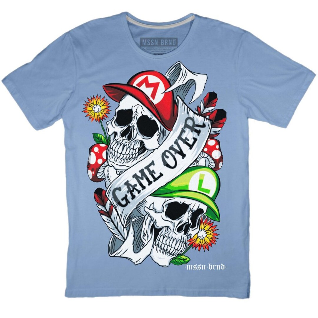 Game Over T-shirt / Playera Mario and Luigi Skull - Etsy