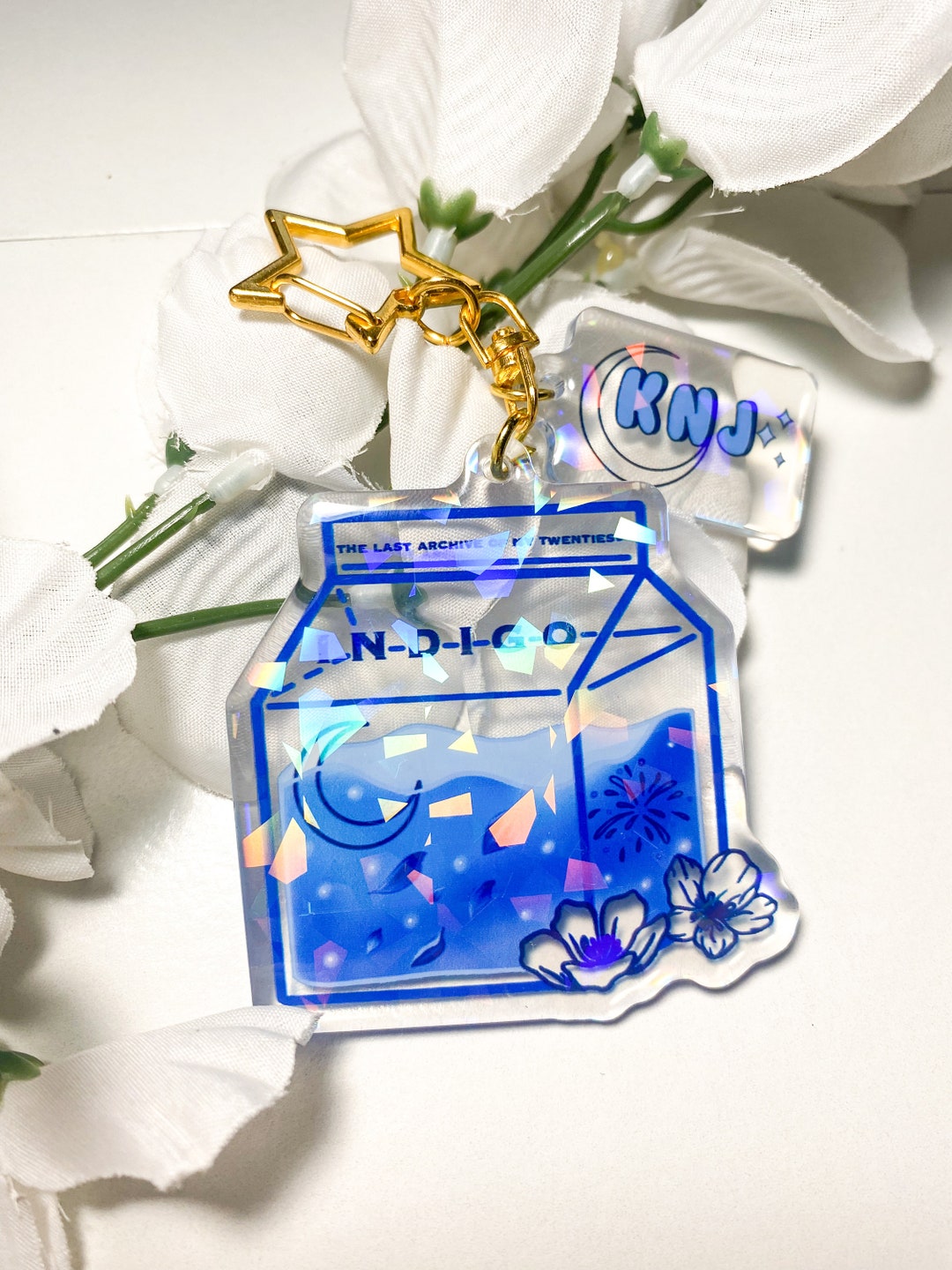 Indigo Holographic Keychain - Etsy