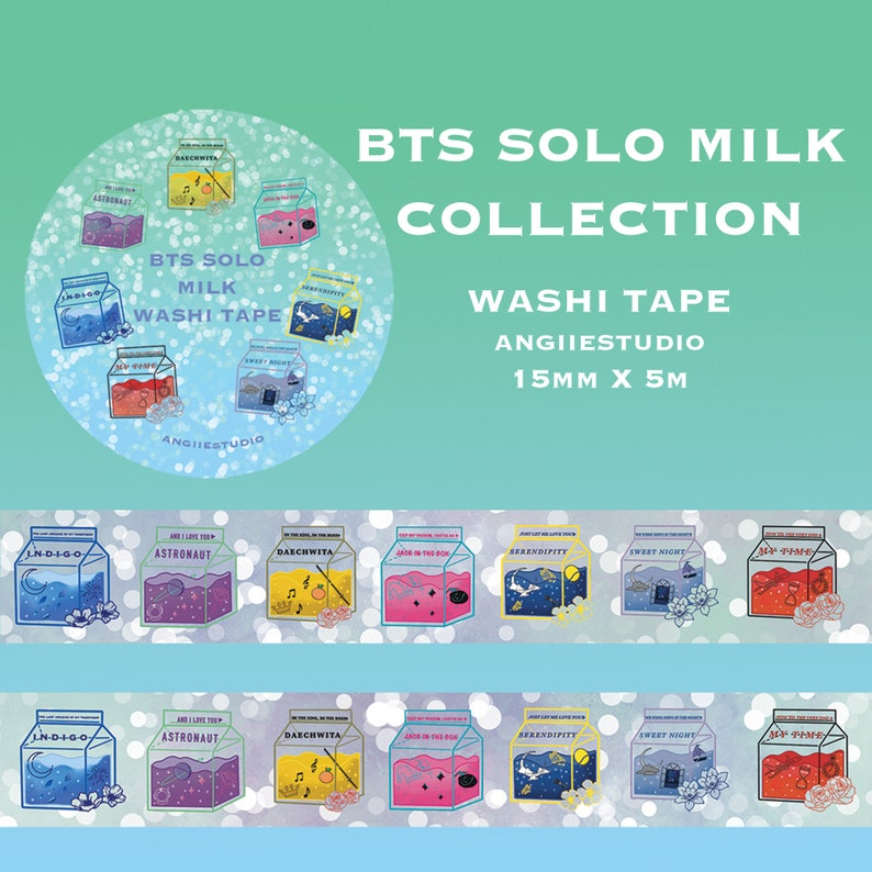 BTS Solo Milk Collection Washi Tape - Etsy