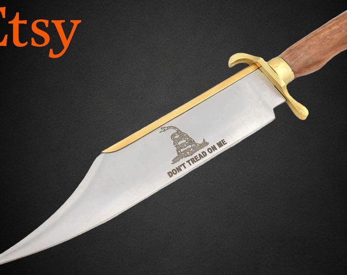 Custom Handmade Primitive Collector Bowie Knife 18.5 Full Tang Engraved ...