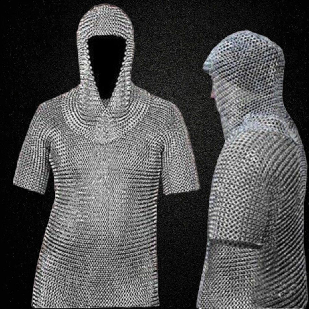 Medieval Chainmail Shirt and Coif Armor Set LARP Costume - Etsy