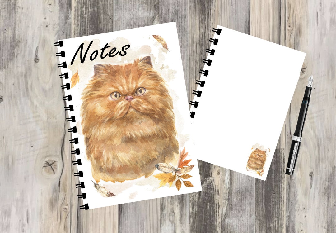 Persian Cat Red Notebook/ Notepad With Beautiful Picture on Each Page ...