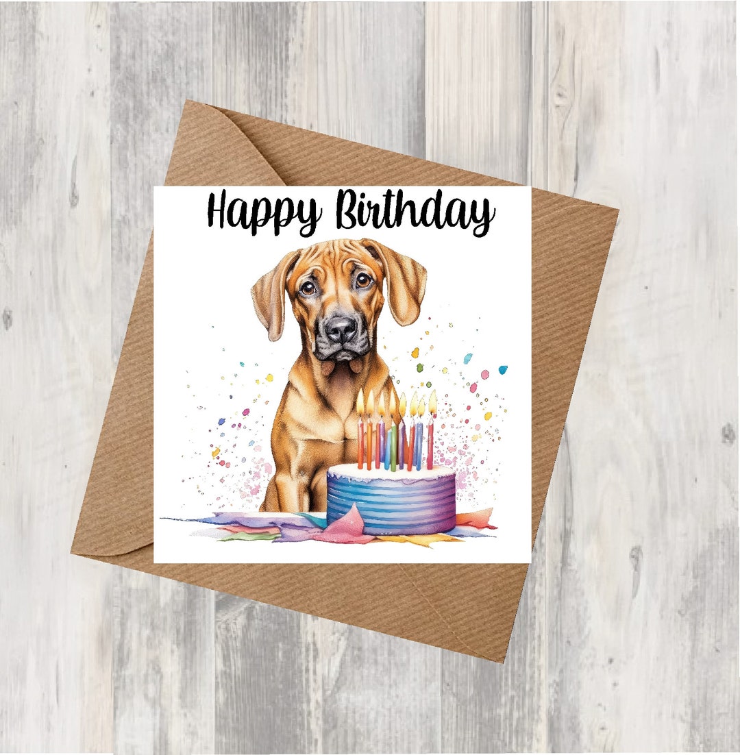Rhodesian Ridgeback Dog 6"x 6" Birthday Card- Starprint Gifts and ...