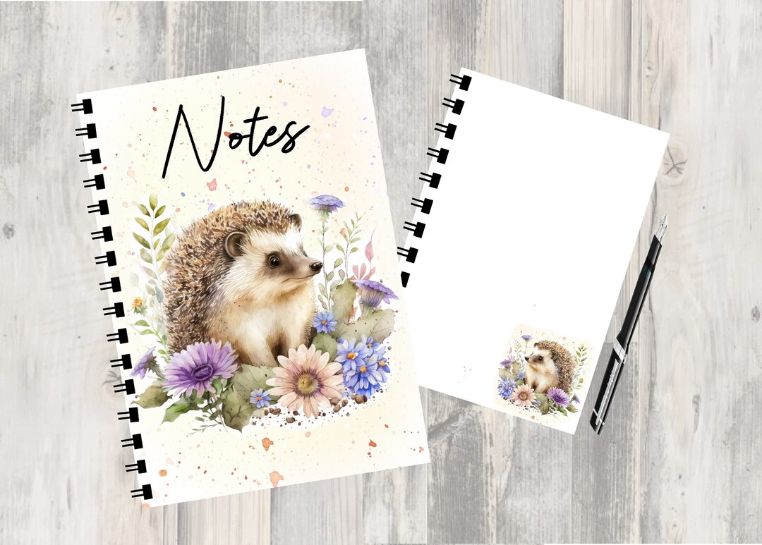 Woodland Animal Beautiful Hedgehog (01) Notebook / Notepad With Picture ...