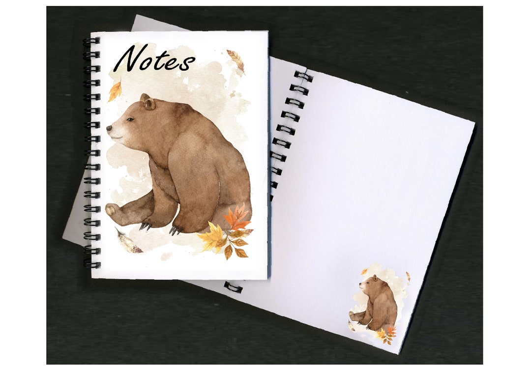 Notebook / Notepad With an Image of a Cute Bear in a Sitting Position ...