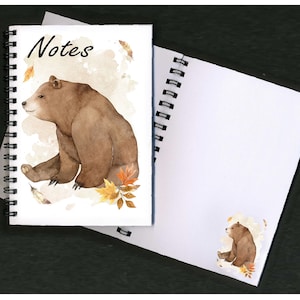 Notebook / Notepad With an Image of a Cute Bear in a Sitting Position ...