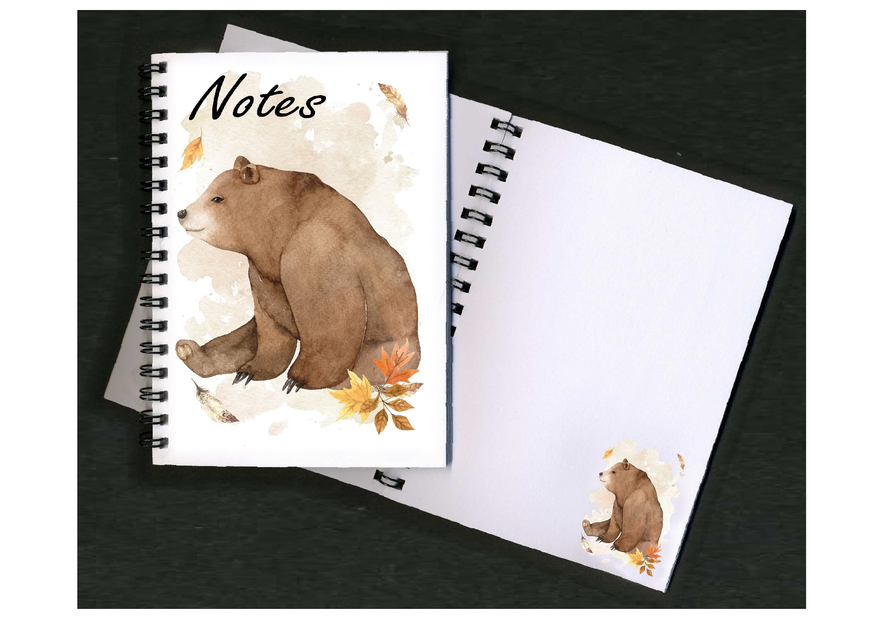 Notebook / Notepad With an Image of a Cute Bear in a Sitting Position ...