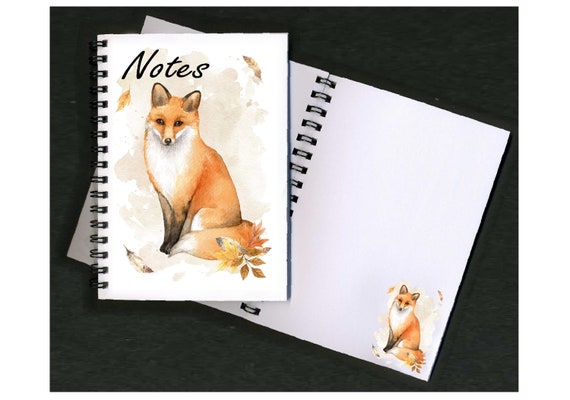 Notebook / Notepad With an Image of a Cute Fox in a Sitting - Etsy
