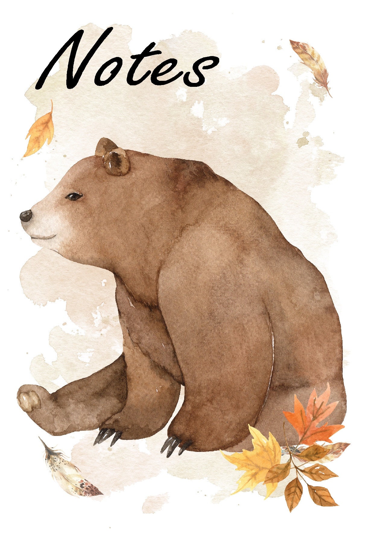 Notebook / Notepad With an Image of a Cute Bear in a Sitting Position ...