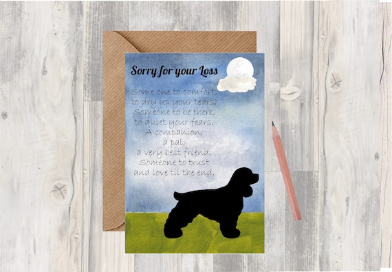 Cocker Spaniel Dog A6 4x 6 Sympathy Card blank - Etsy