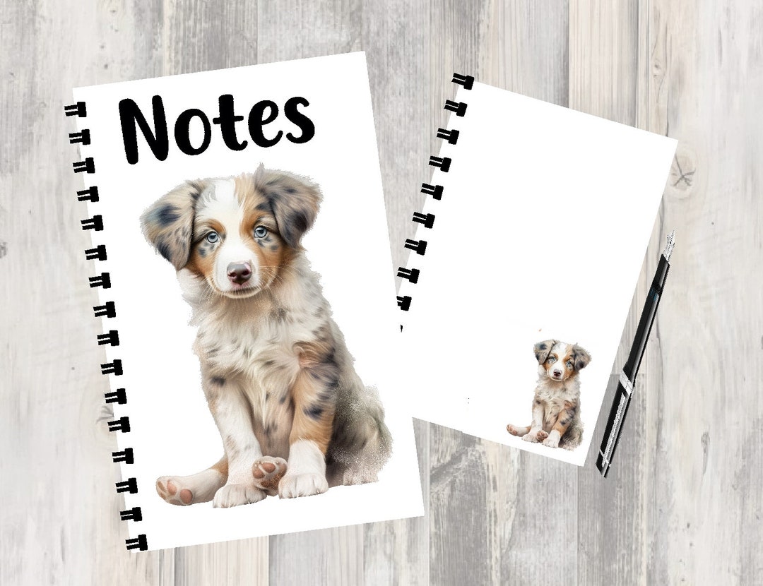 Australian Shepherd Puppy Dog Notebook / Notepad A Great Gift for ...