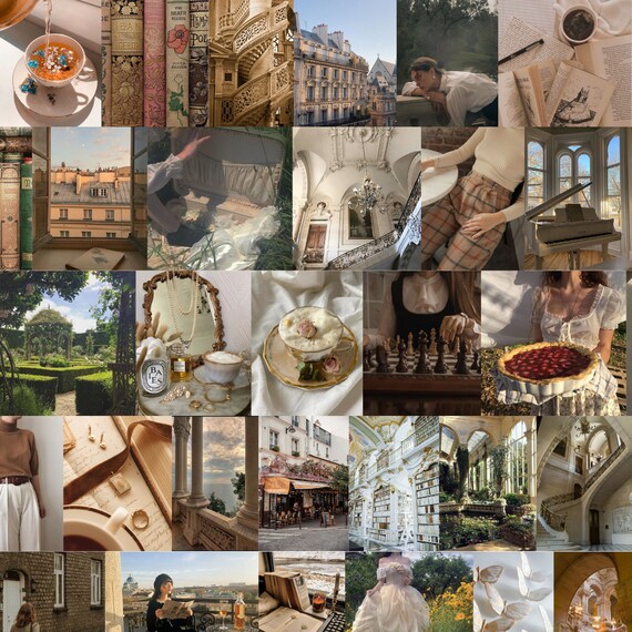 Light academia WALL COLLAGE: digital prints over 75 prints | Etsy