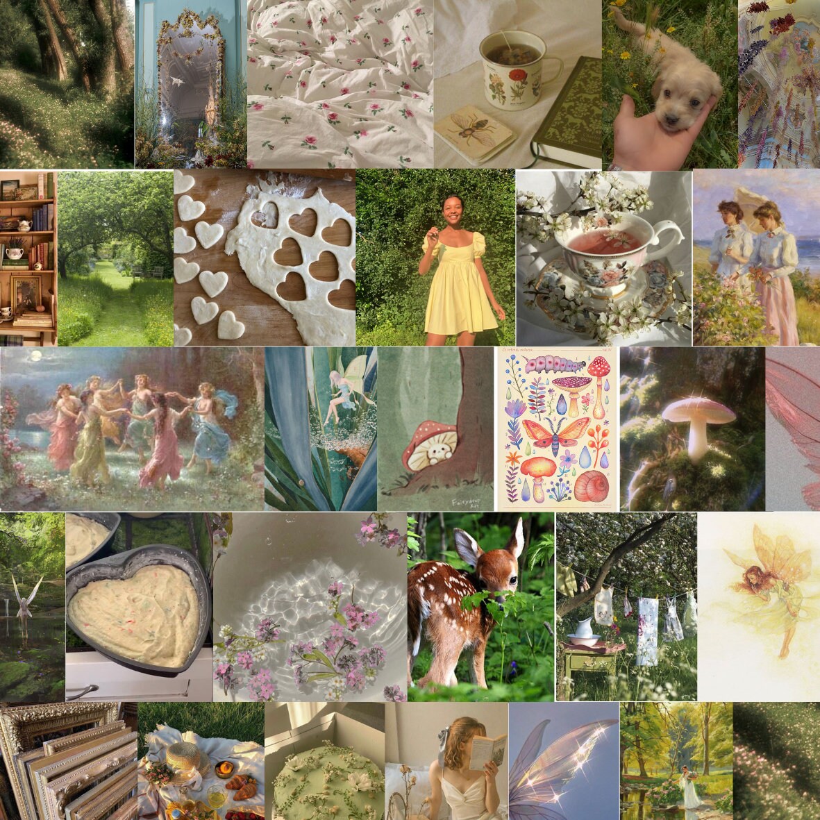 Fairycore/cotttagecore WALL COLLAGE: Digital Prints, Over 65 Pieces ...