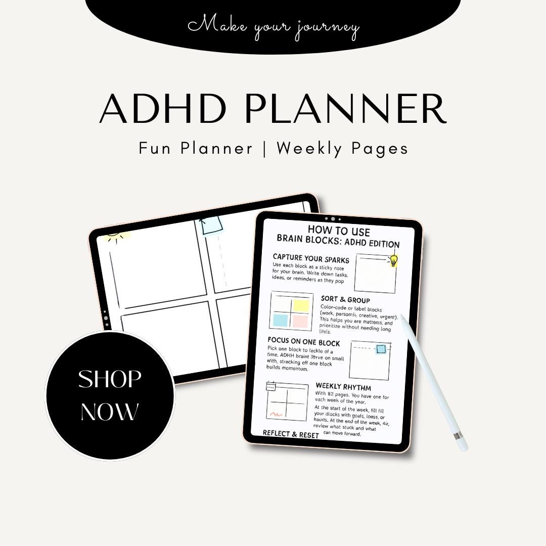 Viral ADHD Planner 2025 | Brain Blocks Edition – Printable Weekly Focus ...
