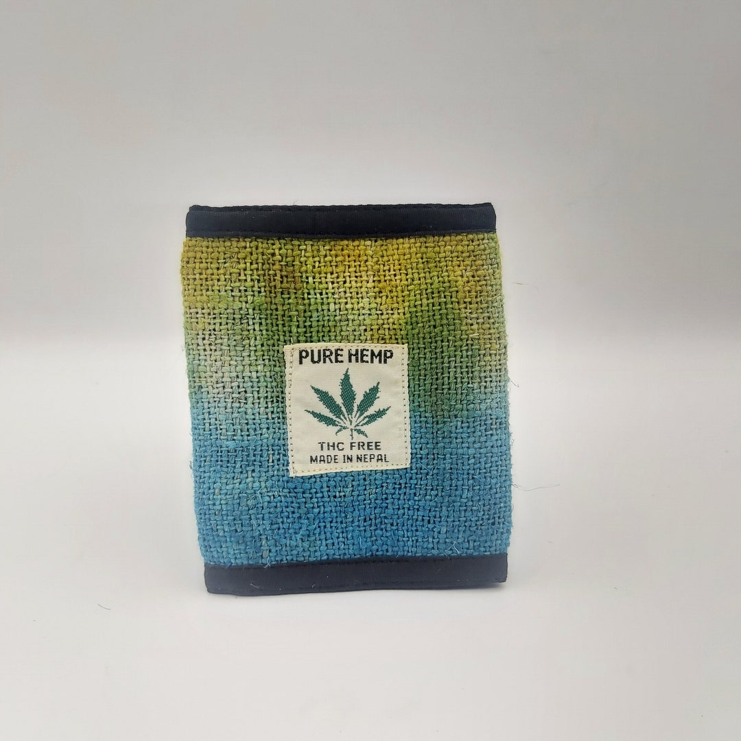 Pure Hemp Wallet With Velcro, Slim Cash Wallet 5 Pockets, Minimalist ...